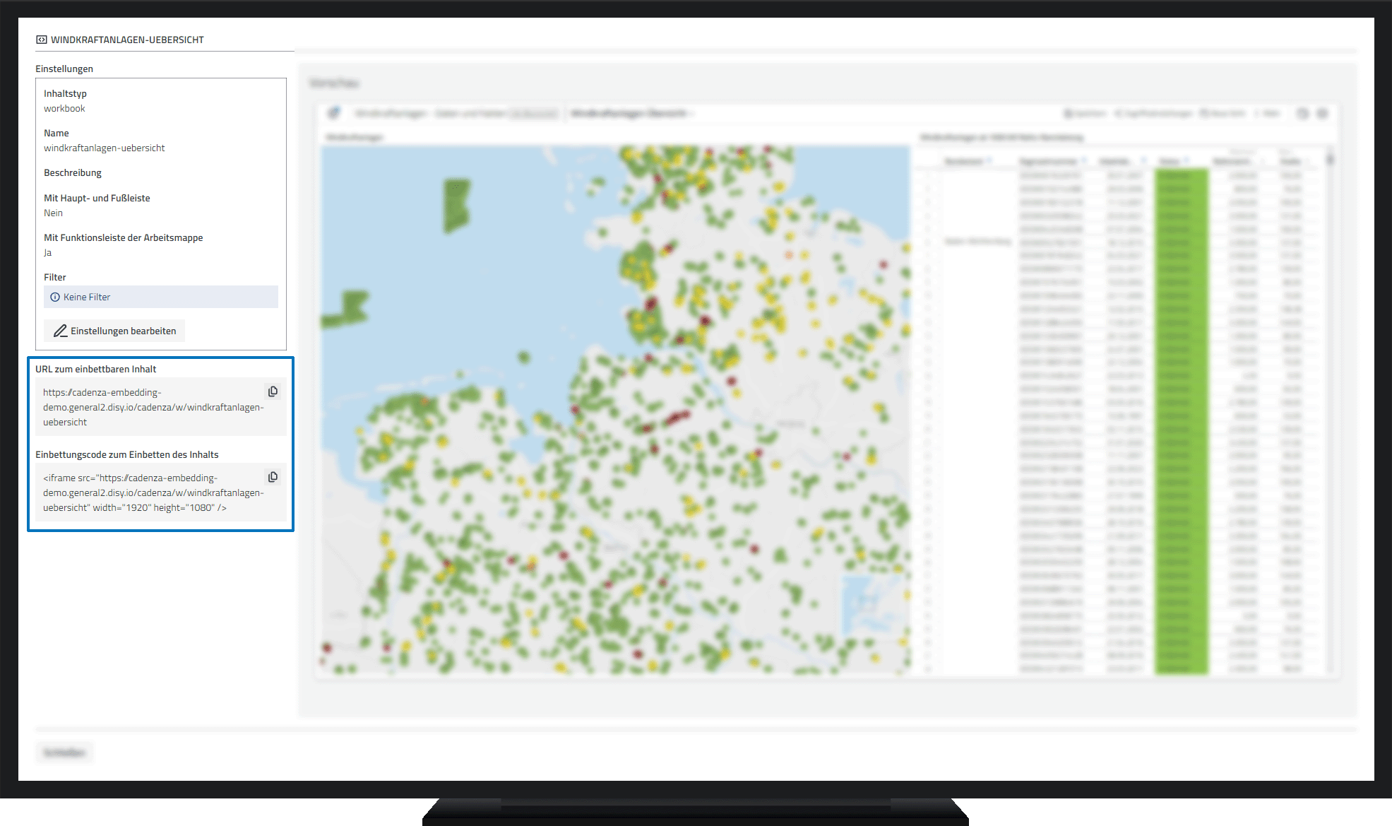 Embedding mit disy Cadenza - Disy